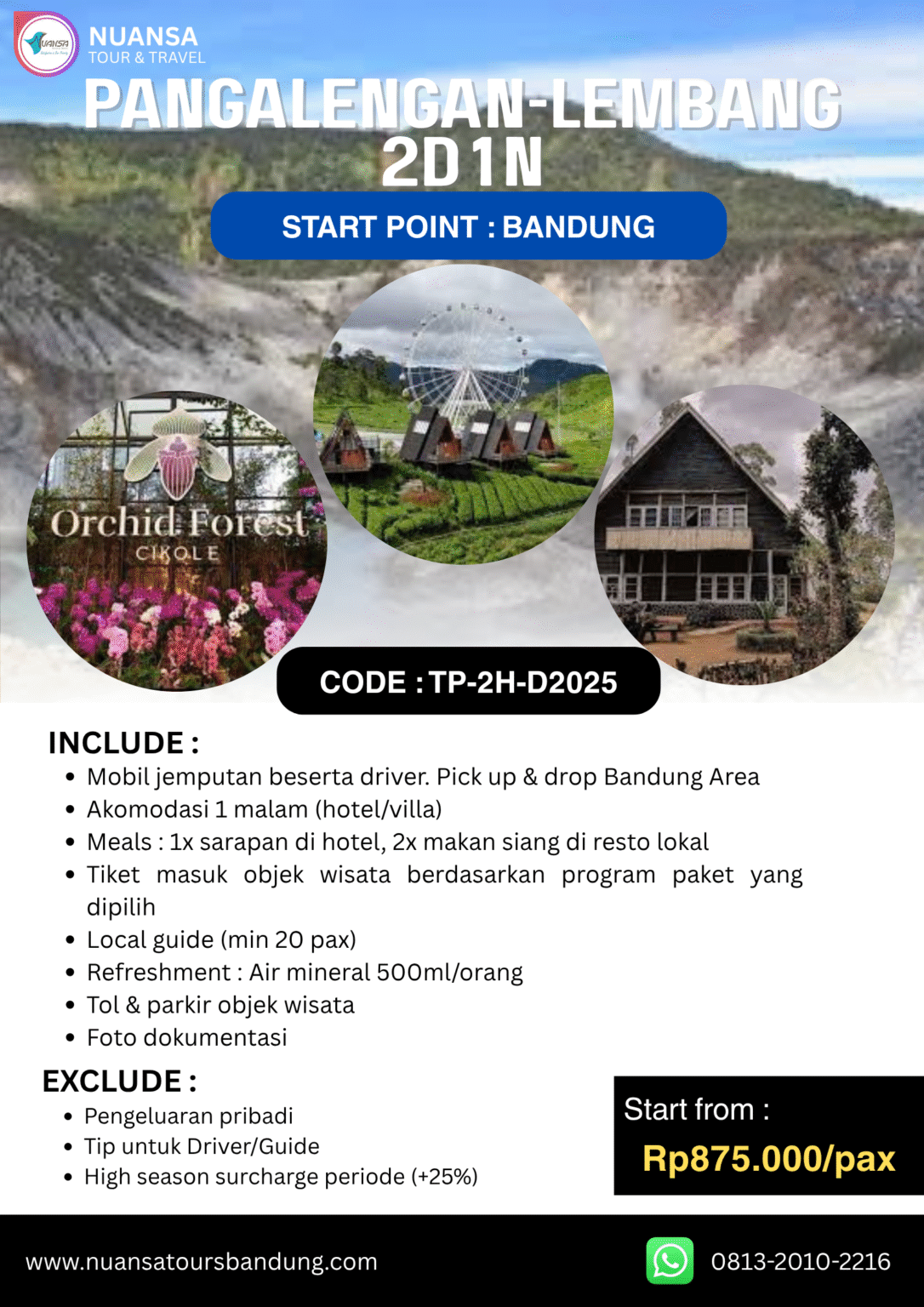 TOUR LEMBANG-PANGALENGAN 2D1N - NUANSA TOURS BANDUNG