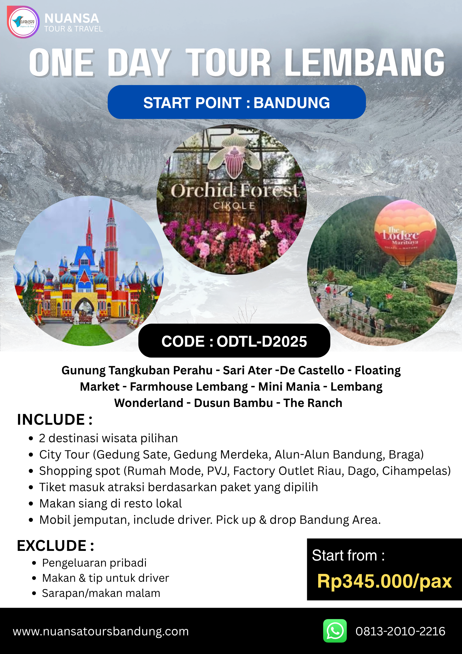 ONE DAY TOUR LEMBANG (START BANDUNG) - NUANSA TOURS BANDUNG